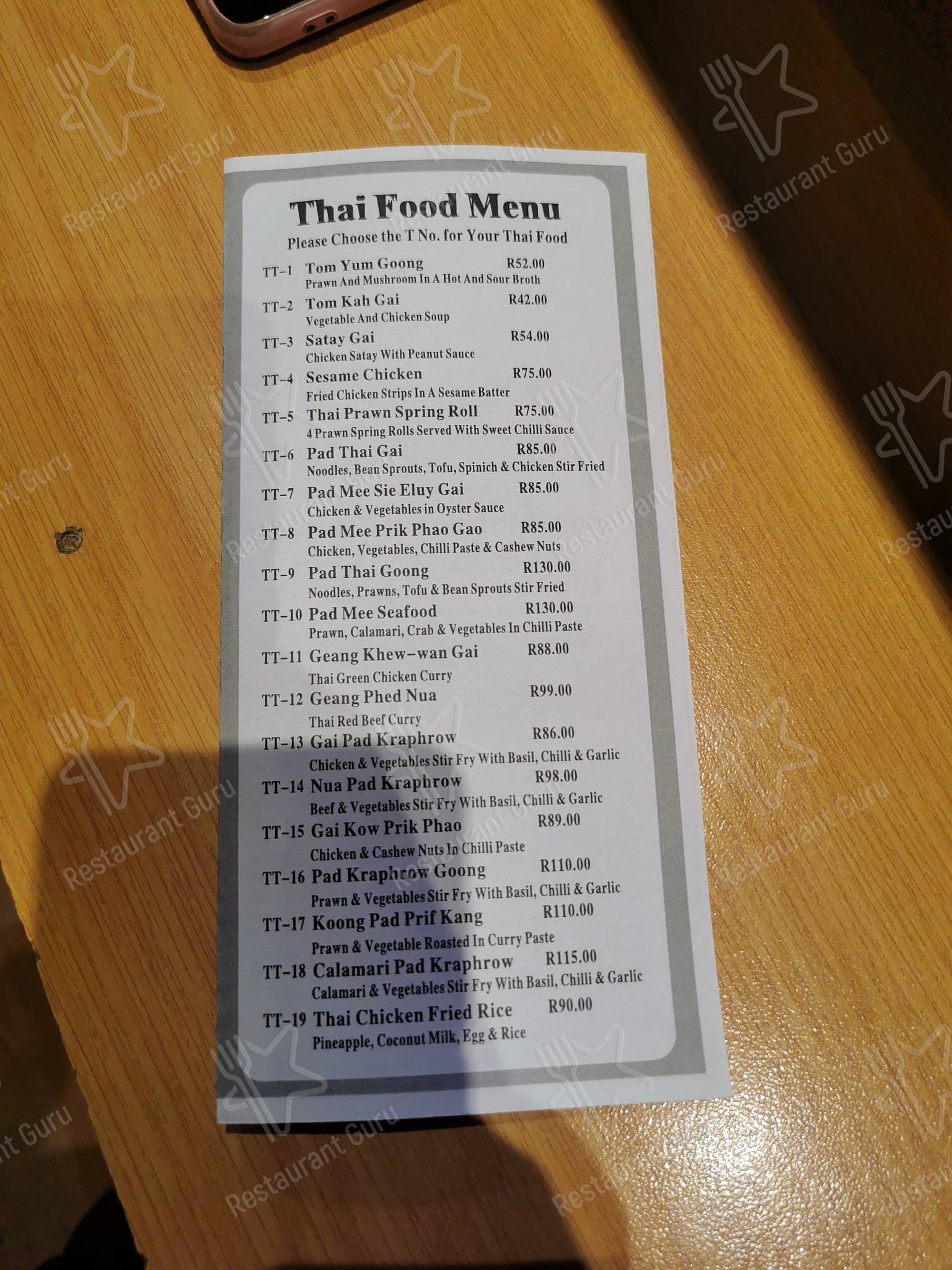 Menu at Shang Hai Restaurant and Sushi Bar, New Redruth