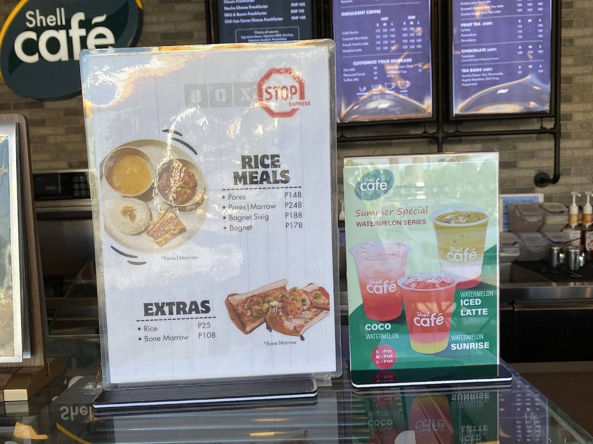 Menu at Shell Cafè Tabang Toll, Guiguinto