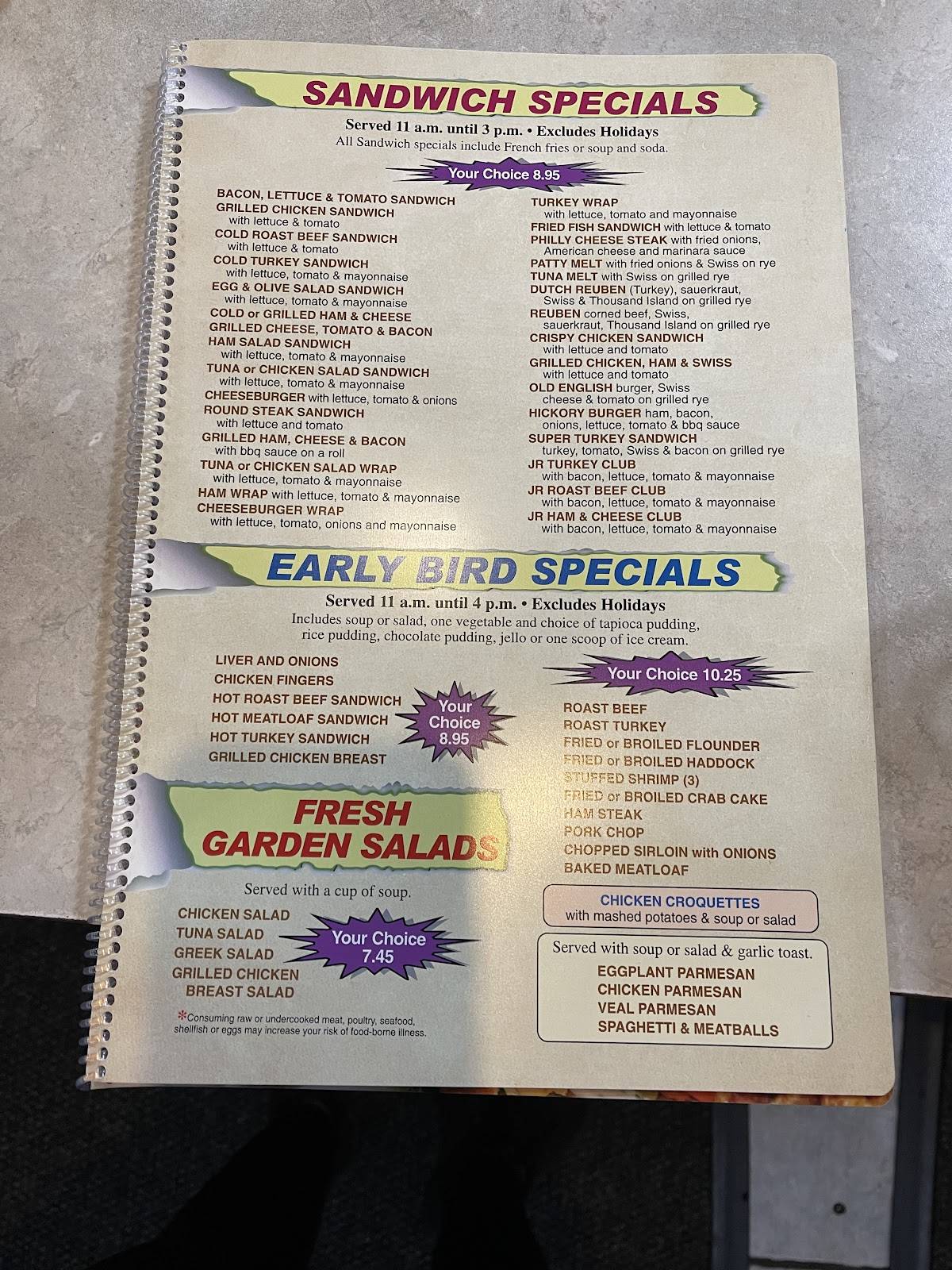 Menu at Shiloh Family Restaurant, York