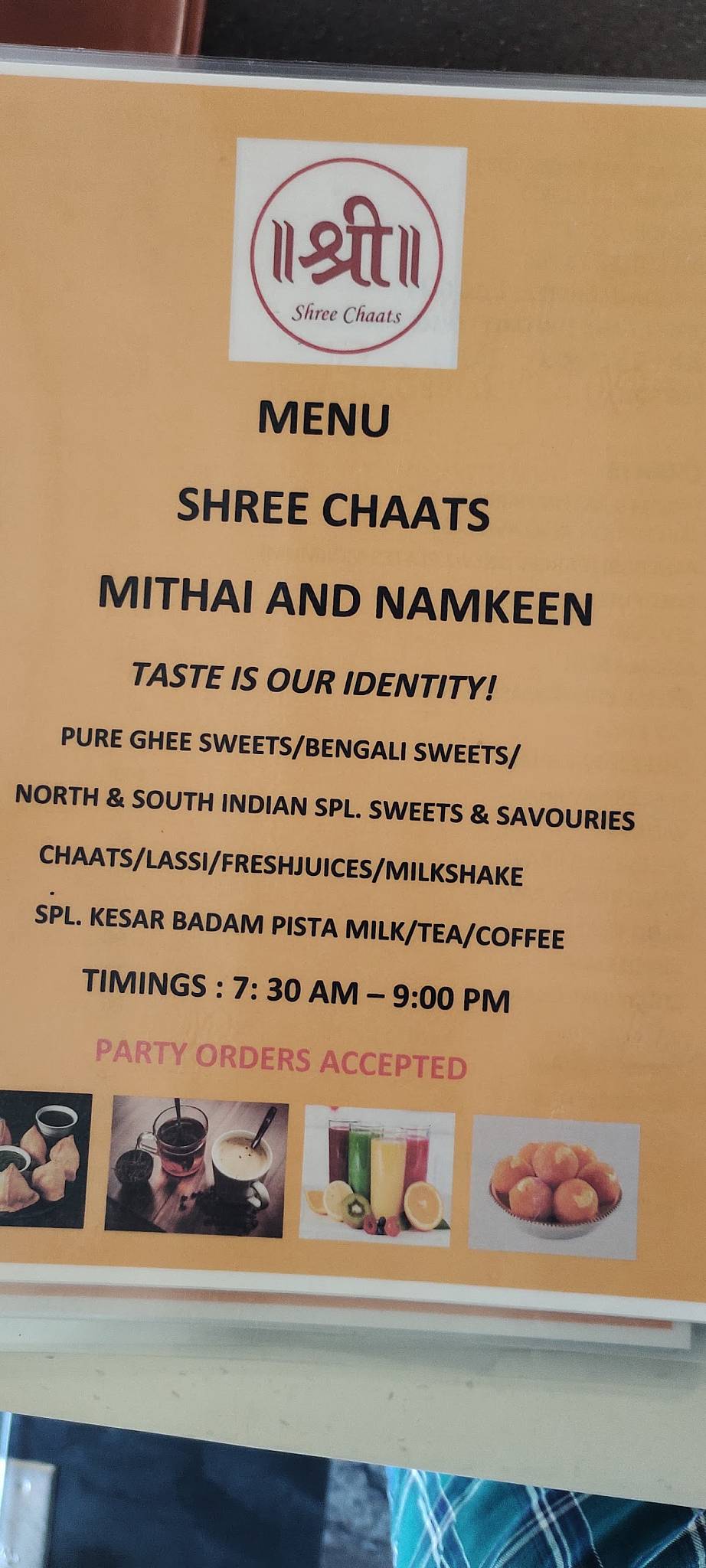 Menu at Shree Chaats Mithai And Namkeen, Chennai, No.5