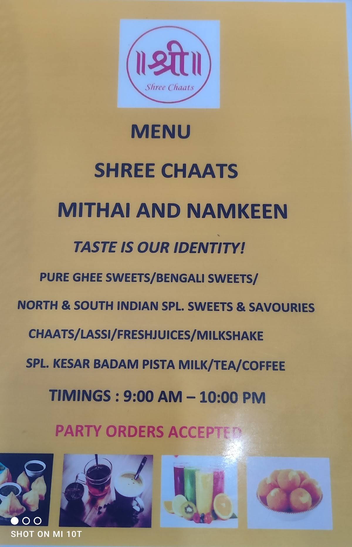 Menu at Shree Chaats Mithai And Namkeen, Chennai, No.5