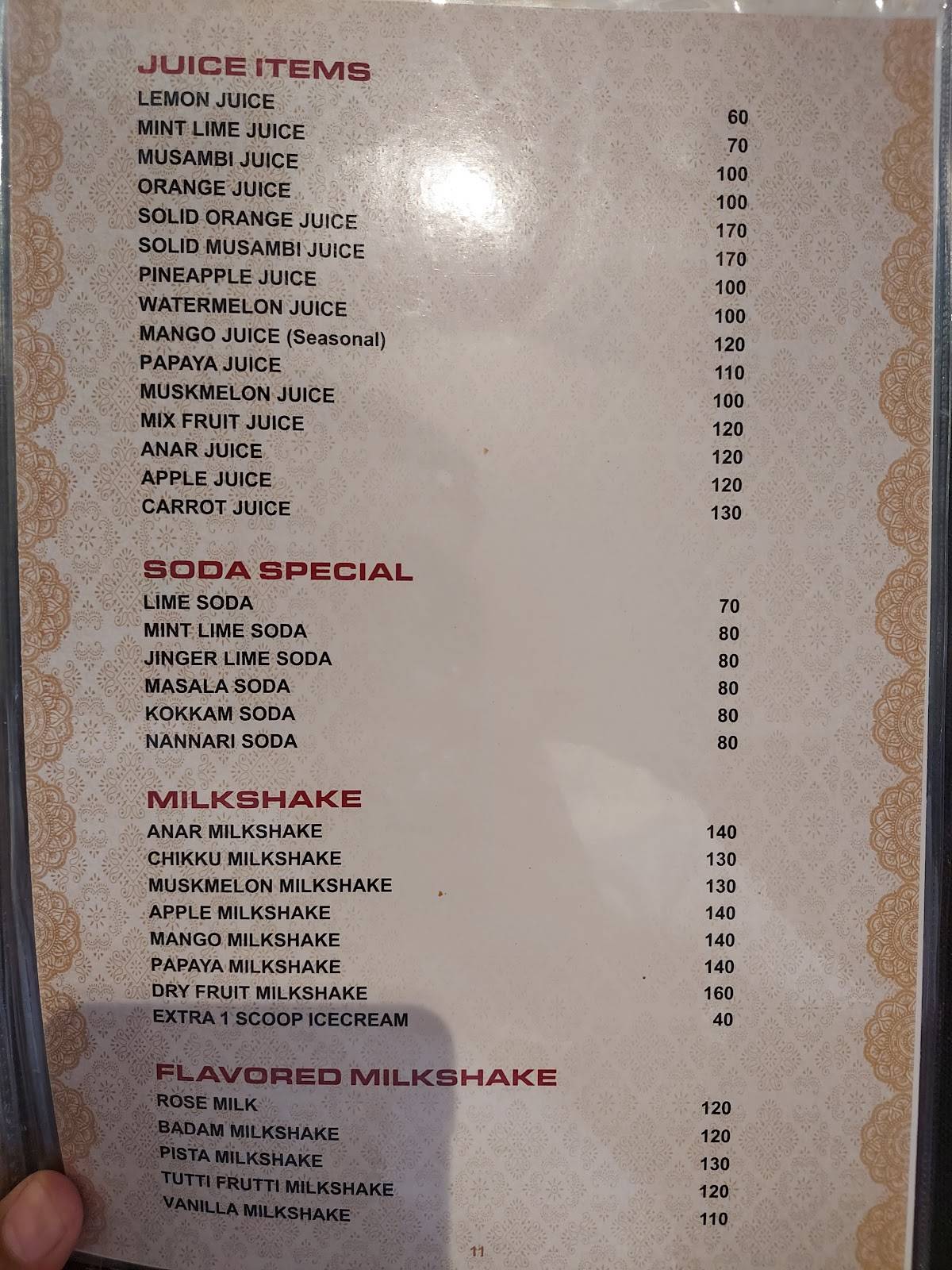Menu at Shree Vishnu Vaibhava Pure Veg Restaurant, Mangaluru