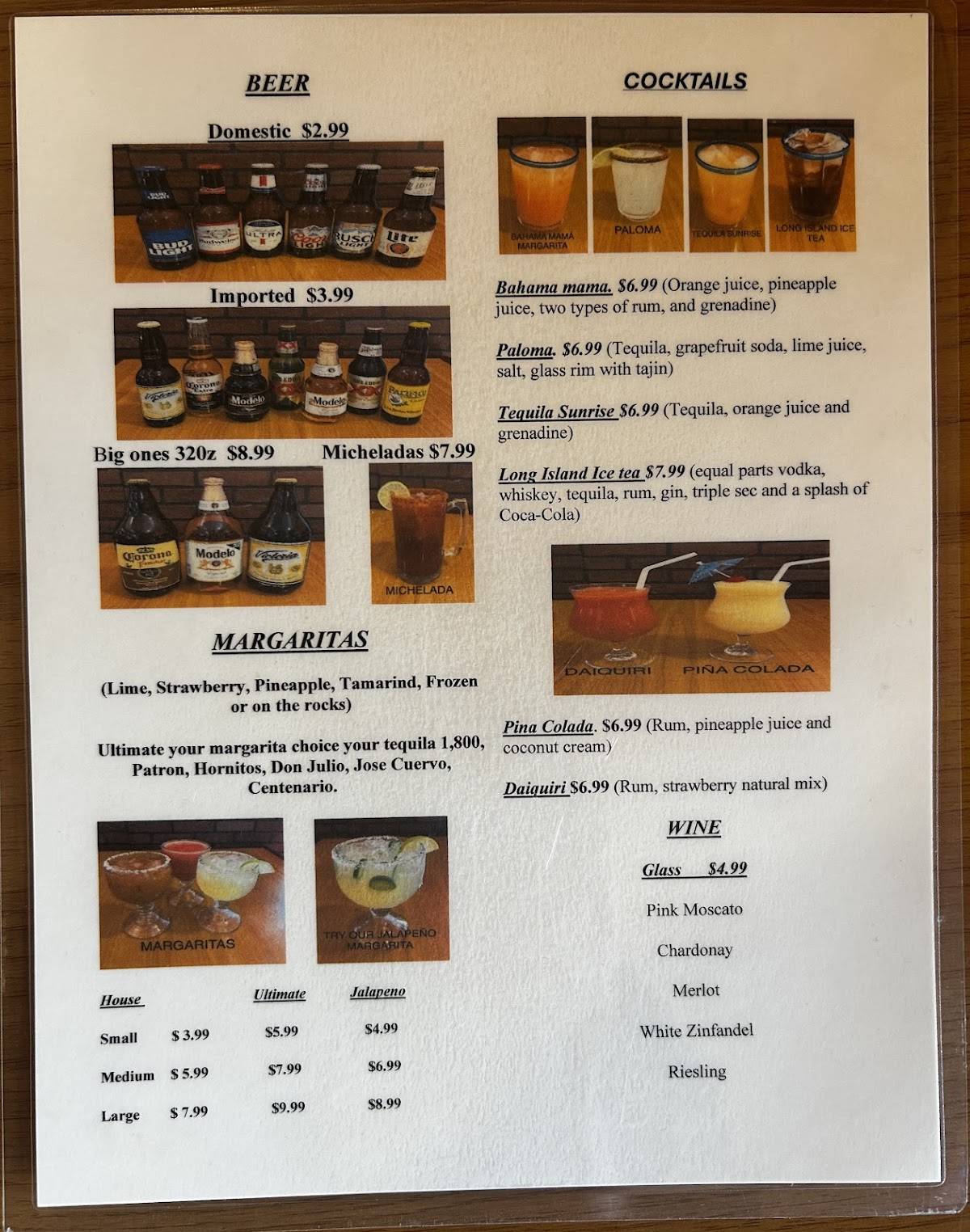 Menu at Si Señor Authentic Mexican Restaurant, Kentland