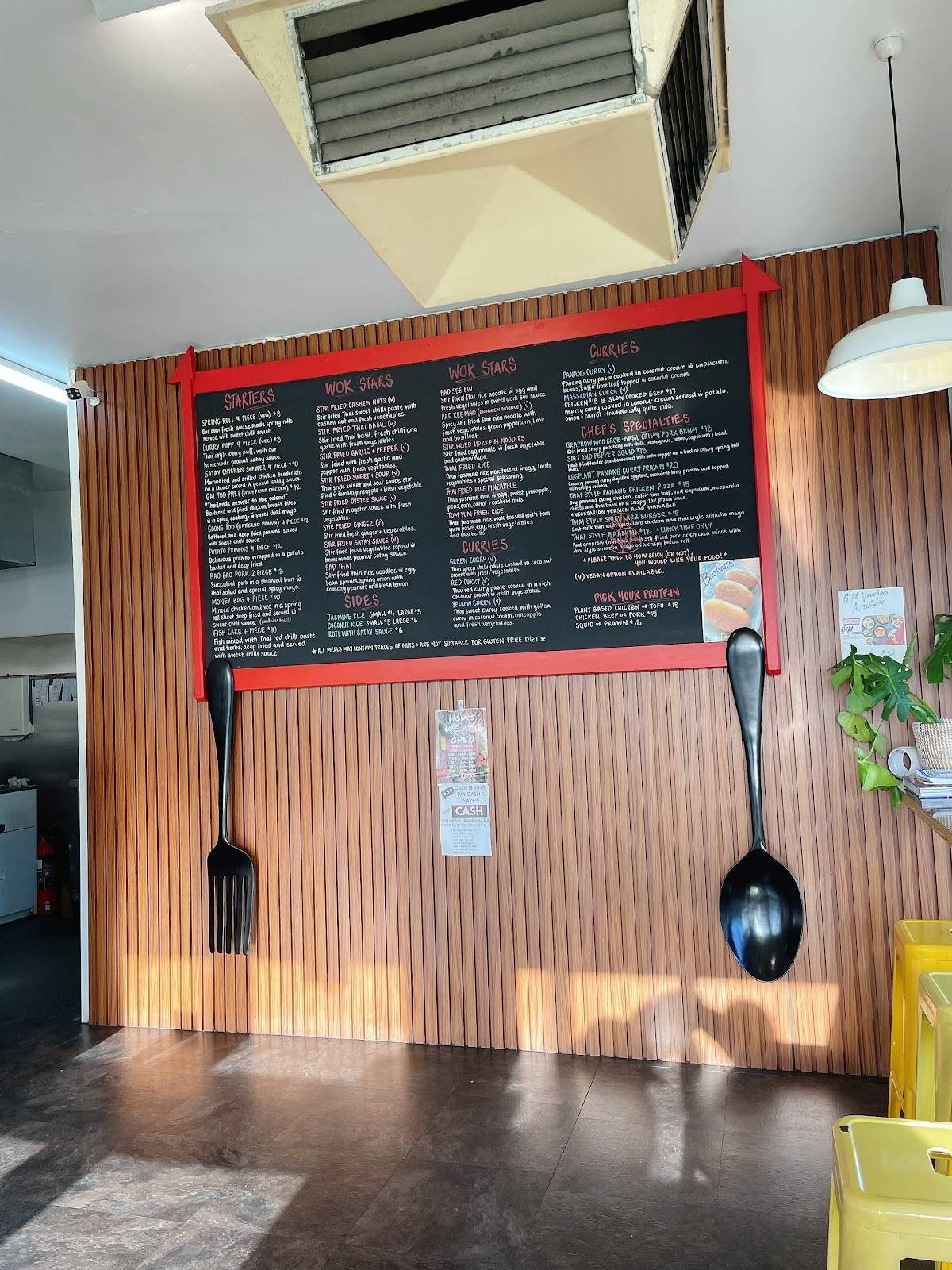 Menu at Siam Station restaurant, Moolap