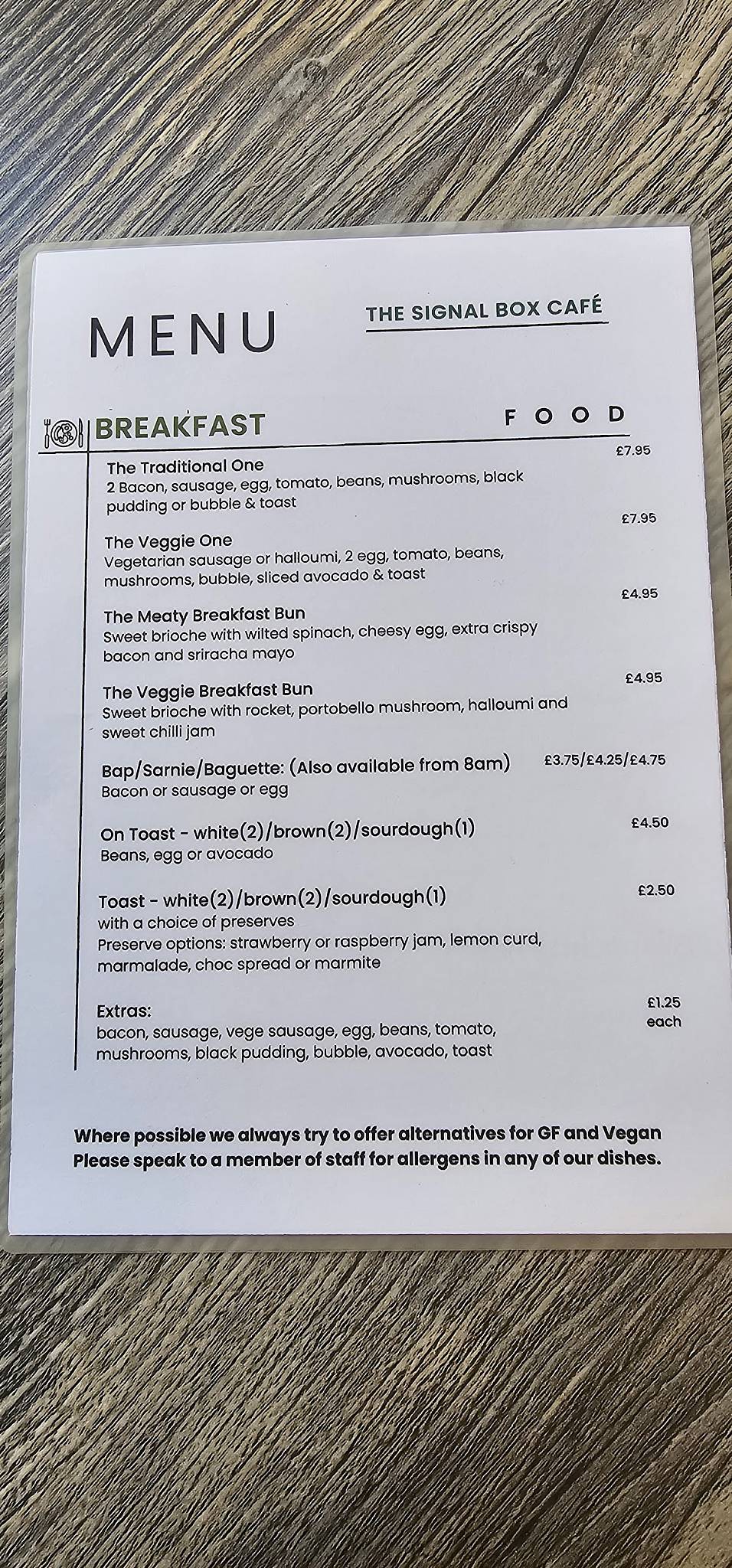 Menu at Signal Box Cafe - The Station At Hollingbourne, Hollingbourne