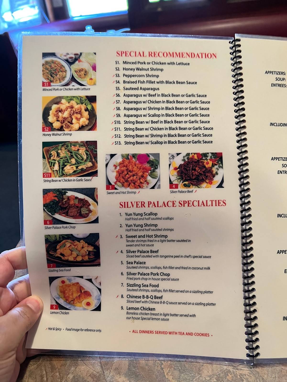 Menu at Silver Palace Chinese Restaurant, Whittier