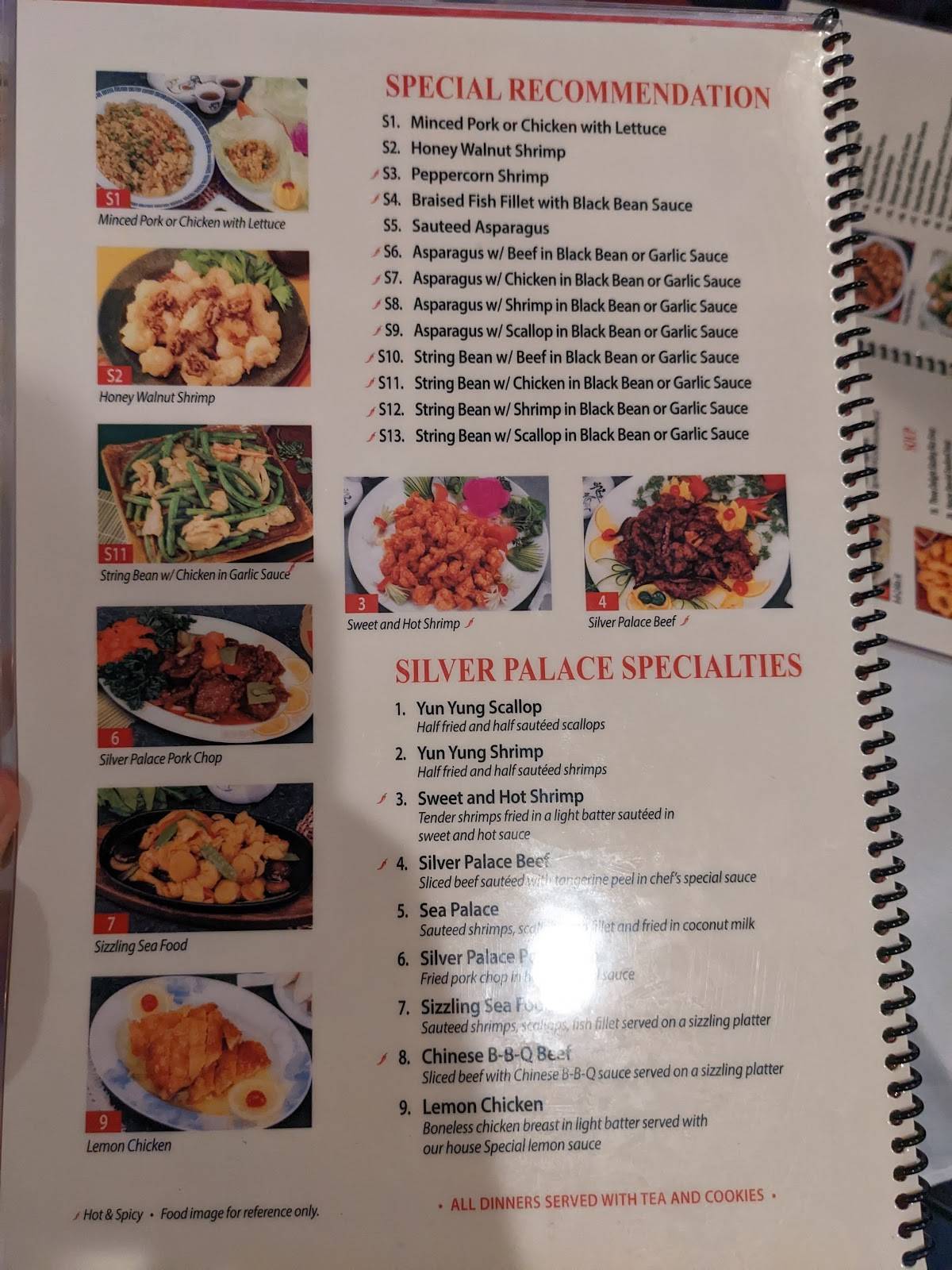Menu at Silver Palace Chinese Restaurant, Whittier