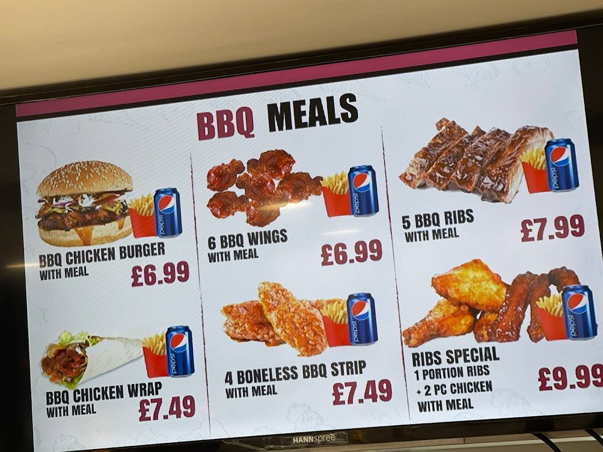Menu at Simpsons Chicken restaurant, Chertsey