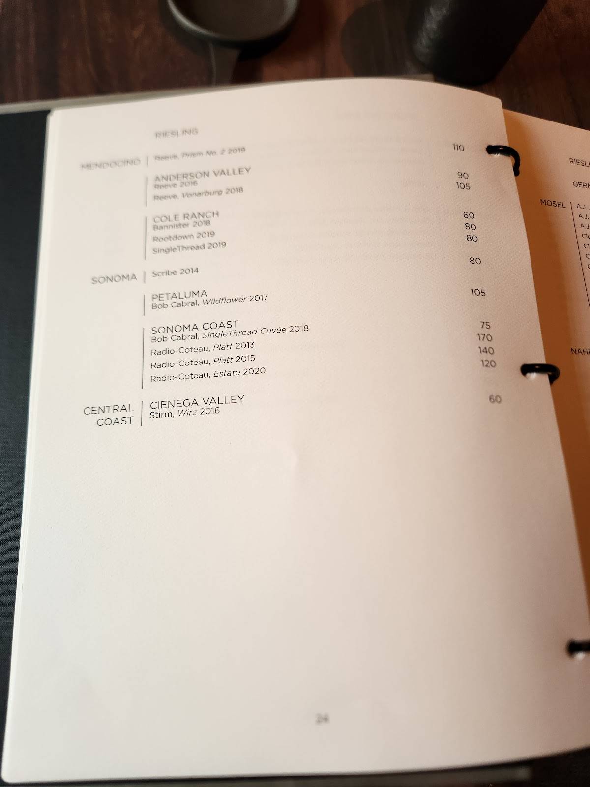 Menu at SingleThread Farm - Restaurant - Inn, Healdsburg