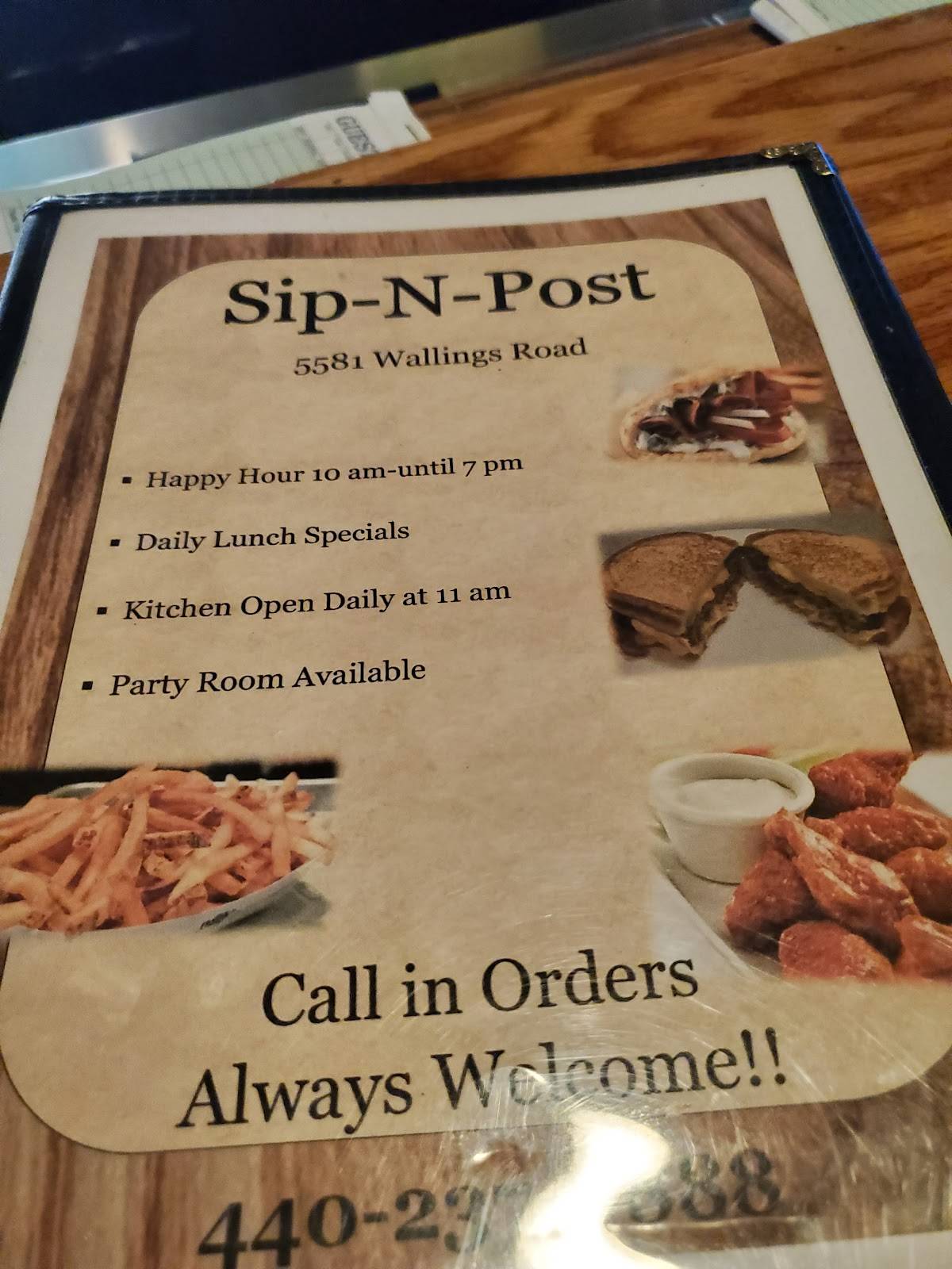 Menu at Sip-N-Post pub & bar, North Royalton