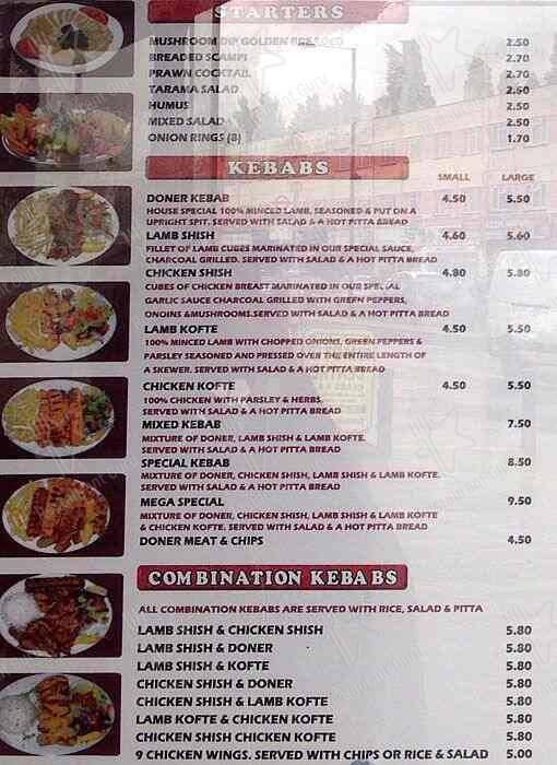 Menu at Skewers restaurant, Harrow, 497 Northolt Road