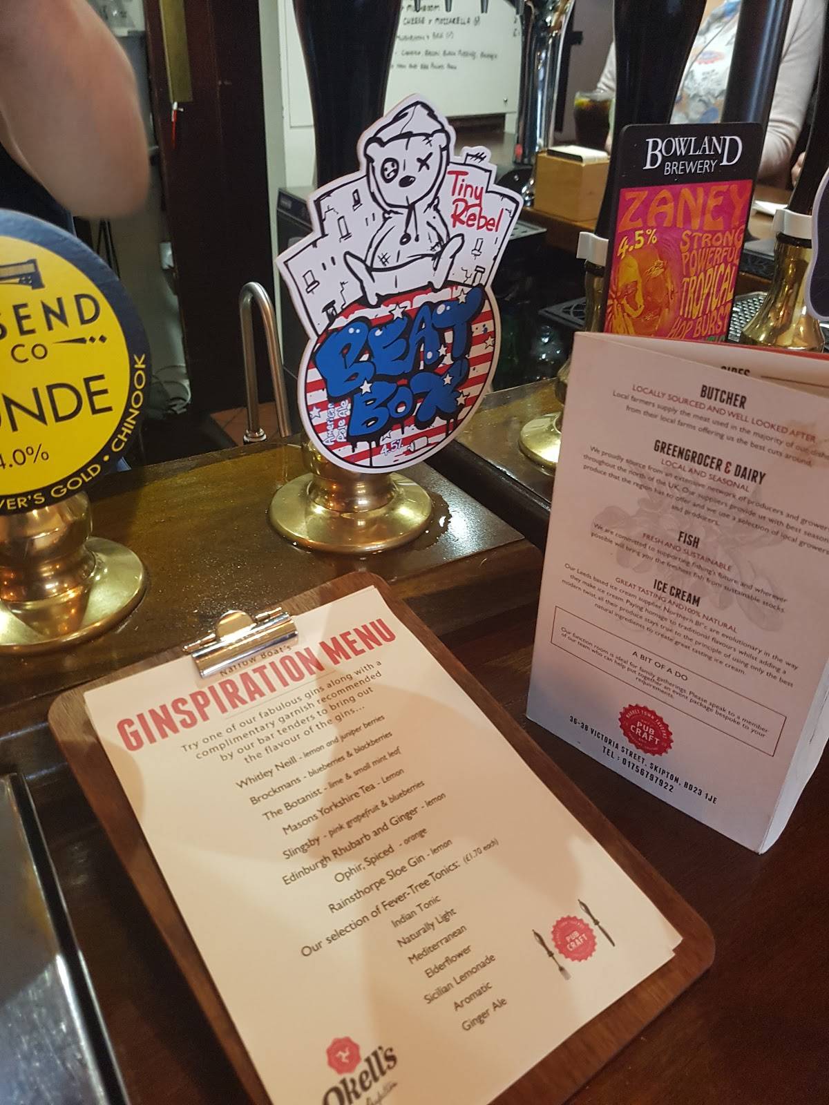 Menu at The Narrow Boat pub & bar, Skipton