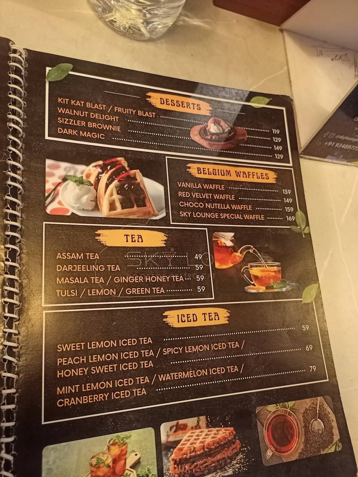 Menu at Sky Lounge Cafe, Balangir