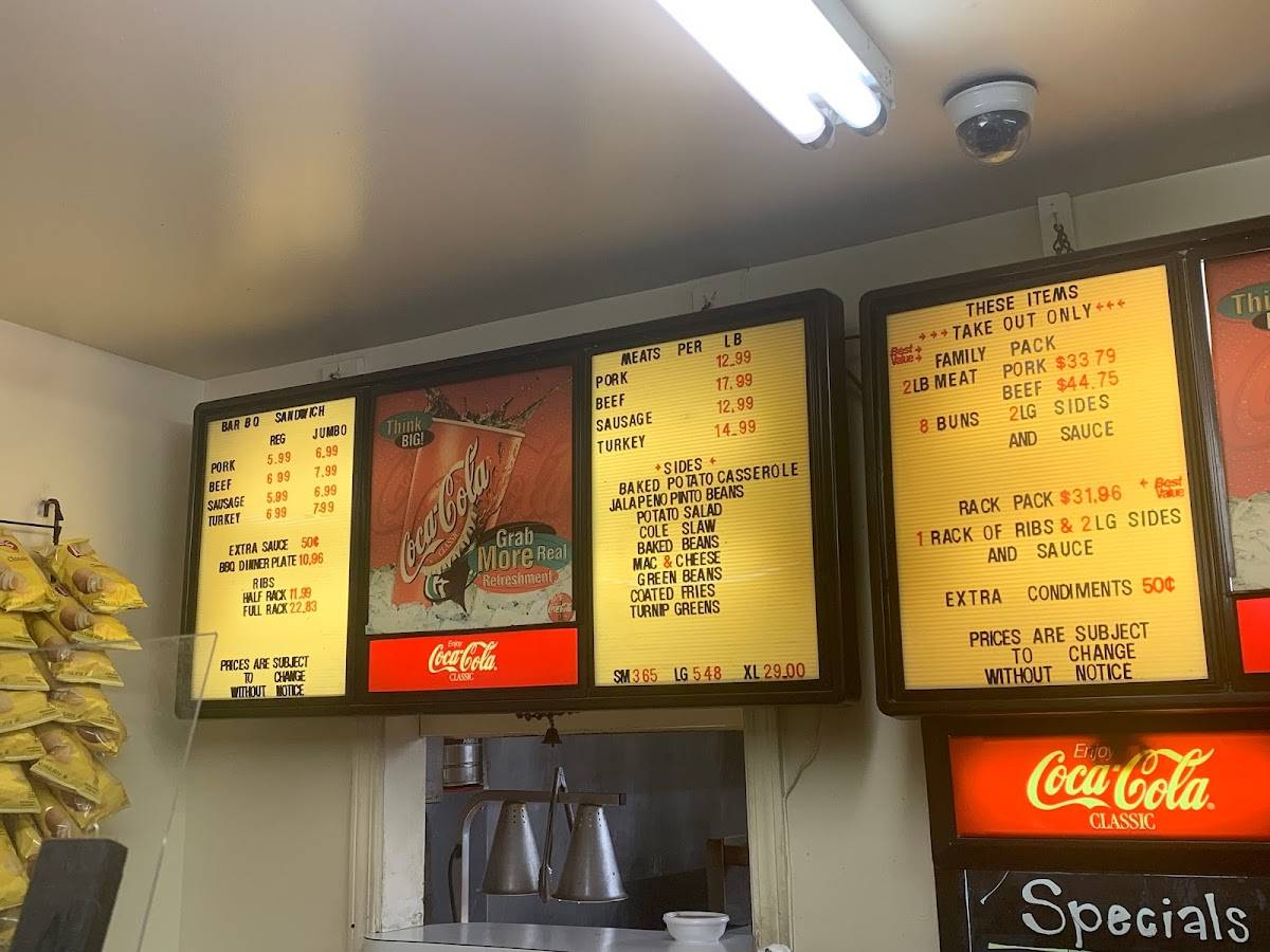 Menu at Smoke Shack Bar-B-Q, Maumelle