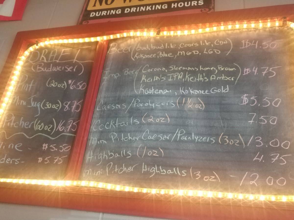 Menu at Smoke'N'Jugz Roadhouse BBQ, Yahk, Crowsnest Hwy