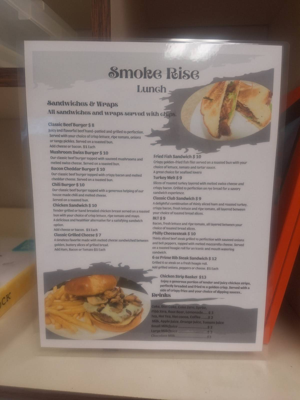 Menu at Smokerise Steakhouse, Olney
