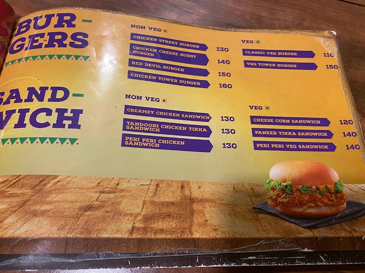 Menu at Snackers Republic, Erode