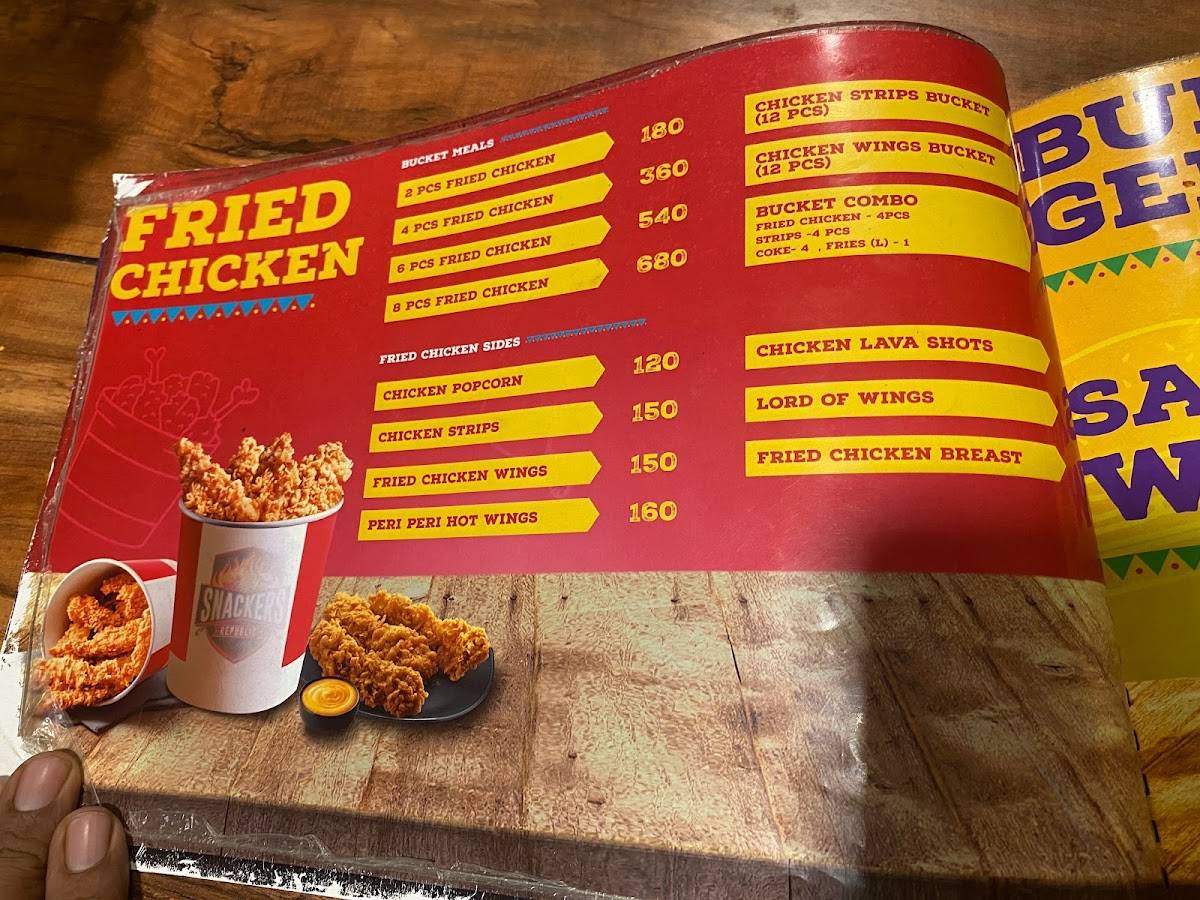 Menu at Snackers Republic, Erode