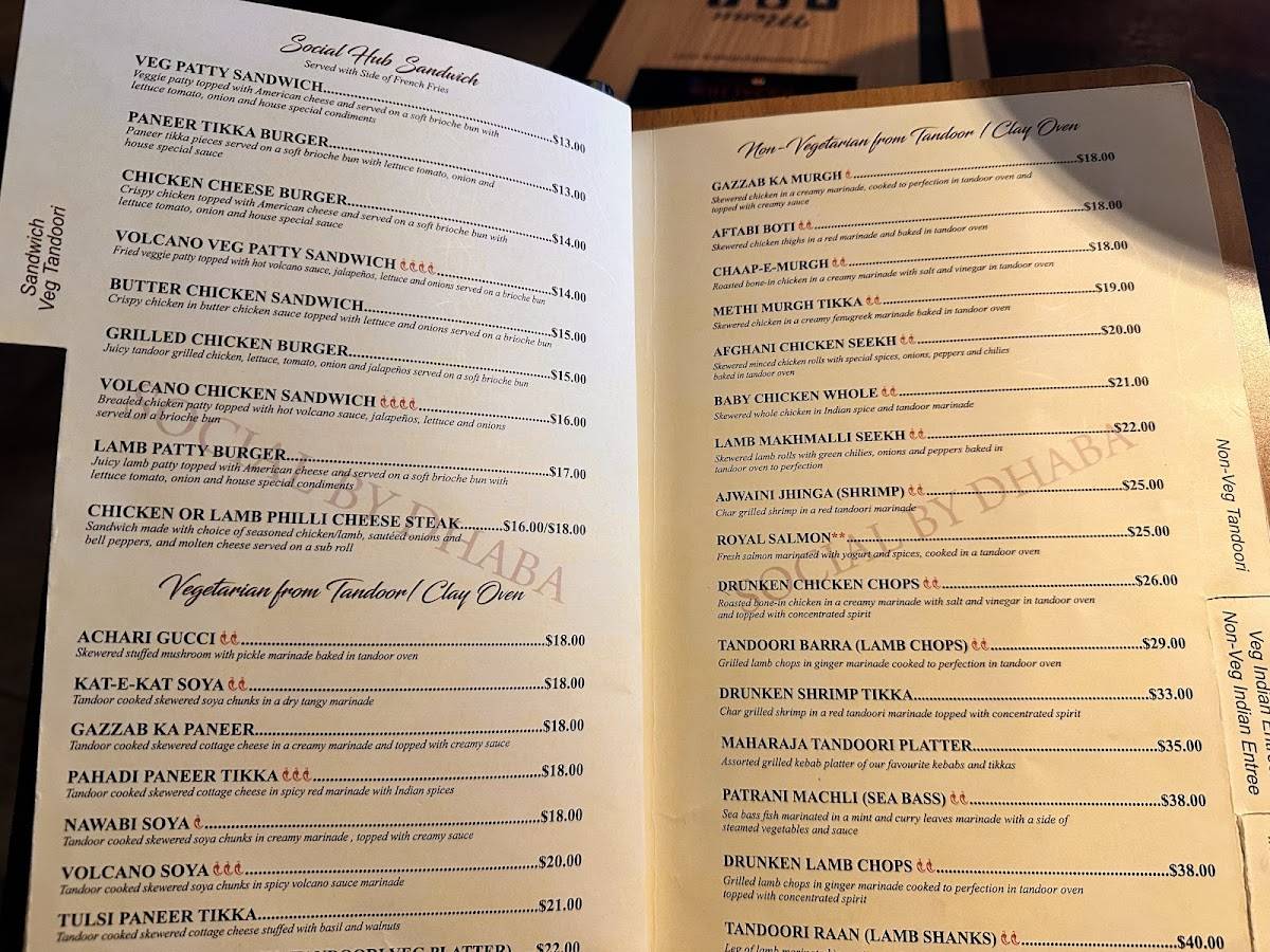 Menu at Social Hub by Dhaba pizzeria, Parsippany-Troy Hills