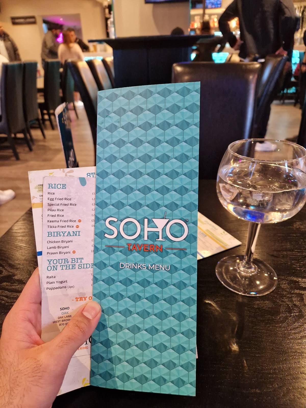 Menu at Soho Tavern pub & bar, Birmingham