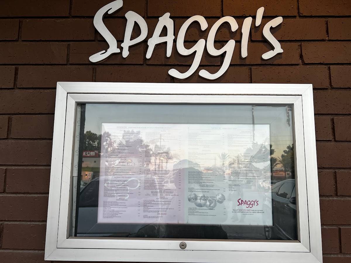 Menu at Spaggi's pub & bar, Upland