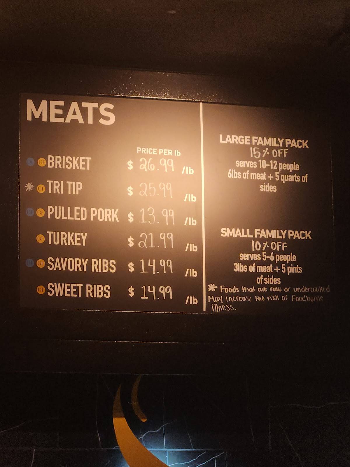 Menu at Sparks Barbecue, Rexburg