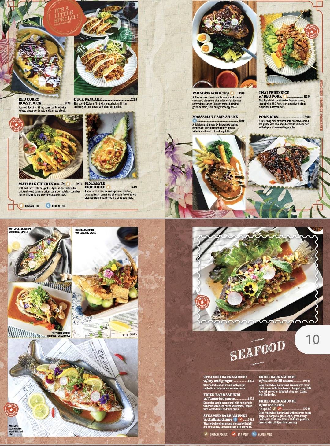 Menu at Spice Market restaurant, Fremantle