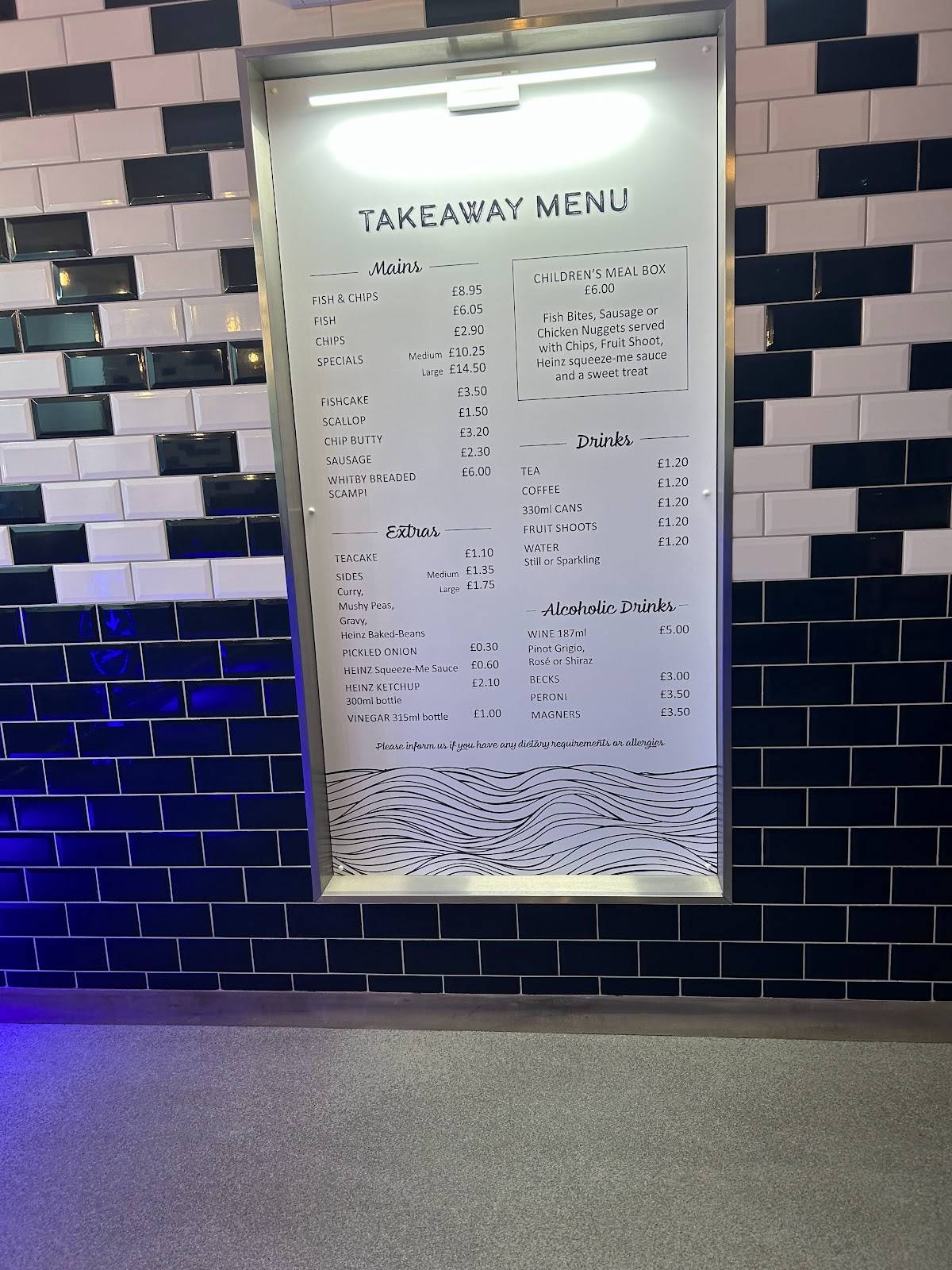Menu at Spinners Fisheries pub & bar, Dewsbury