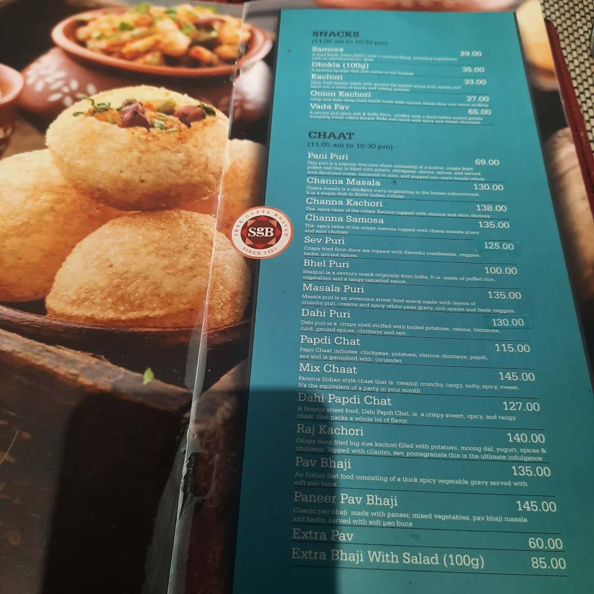 Menu at Sree Gupta Bhavan - SgB, Chennai, 111