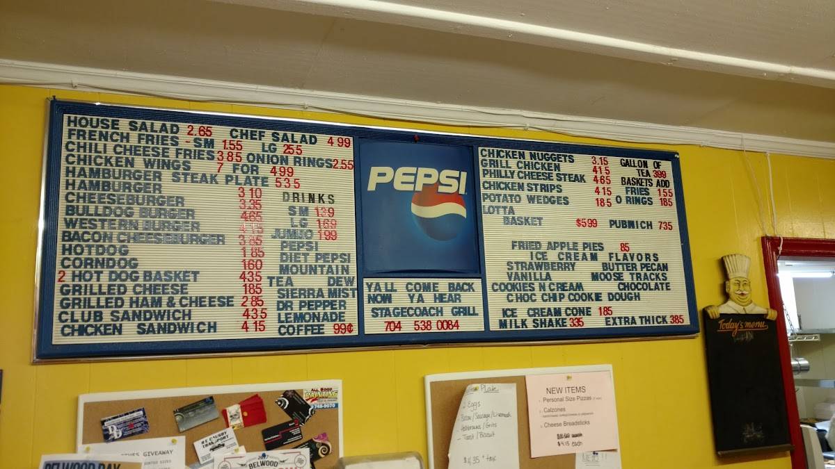 Menu at Stagecoach Grill restaurant, Lawndale, W Stage Coach Trail