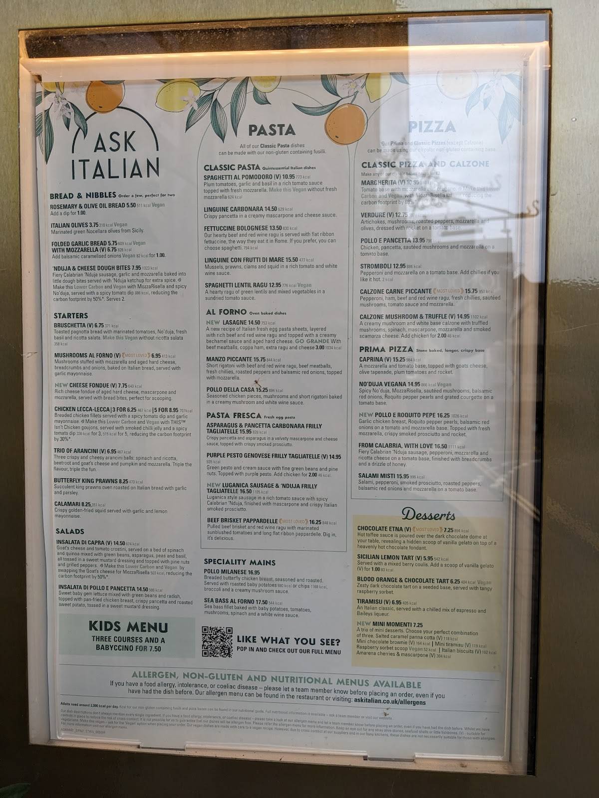 Menu at ASK Italian - Stamford pizzeria, Stamford