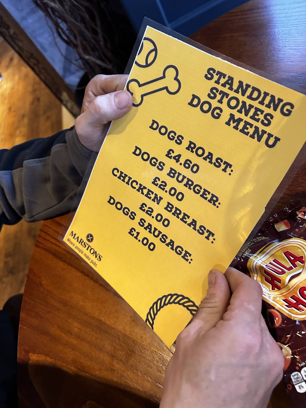 Menu at Standing Stones pub & bar, Holyhead, Penrhos Industrial Estate