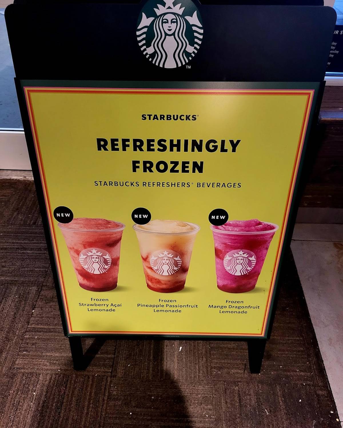 Menu at Starbucks cafe, Orlando, Vineland Ave