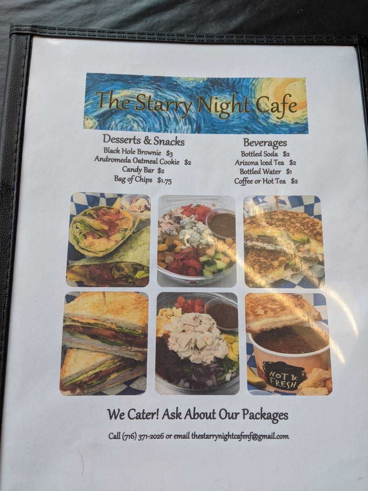 Menu at Starry Night Café cafe, Niagara Falls