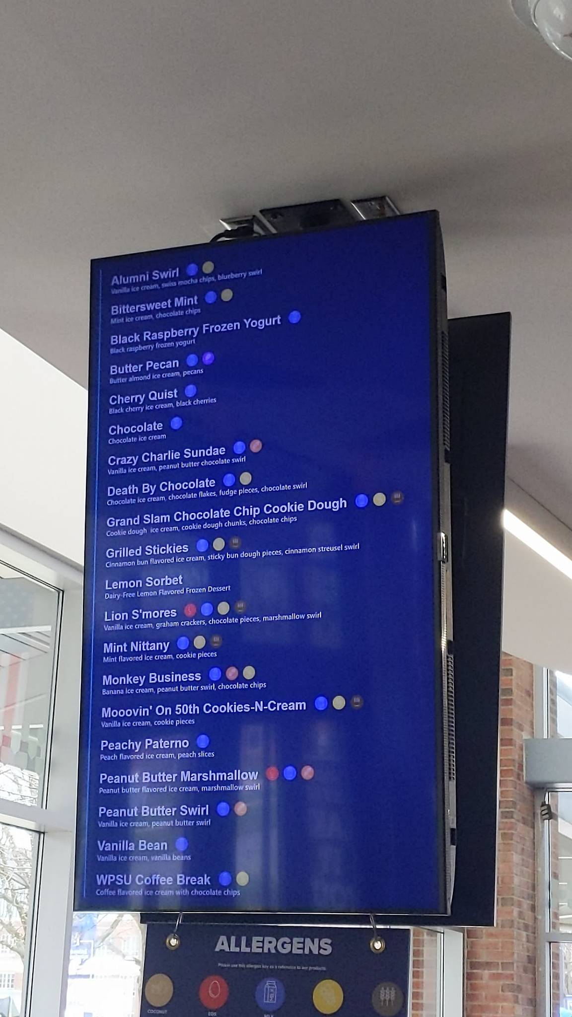 Menu at Penn State Berkey Creamery restaurant, State College, Rodney A ...