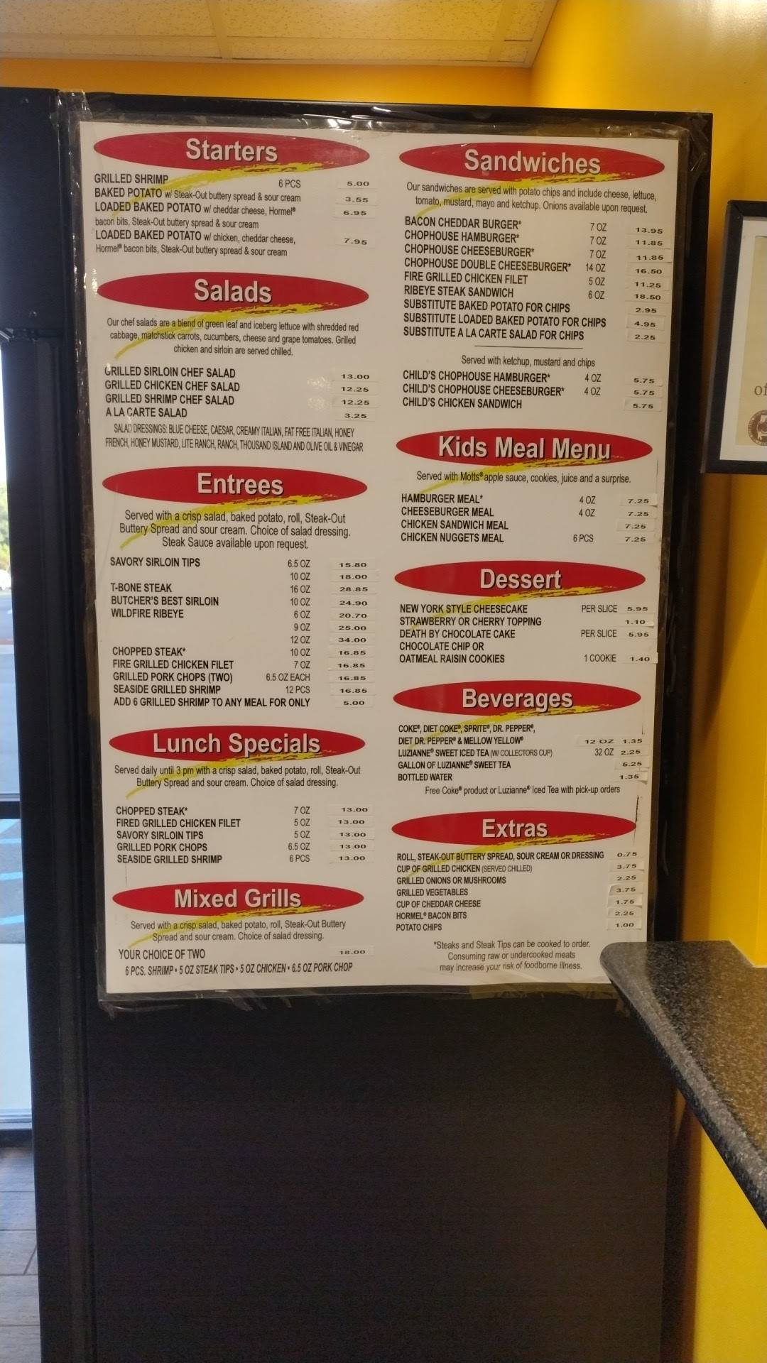 Menu at Steak-Out Charbroiled Delivery steakhouse, Athens
