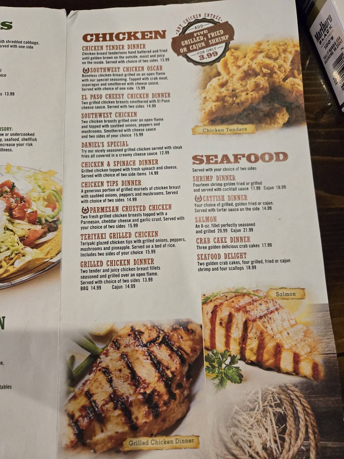 Menu at Black Stallion Steakhouse, Columbia