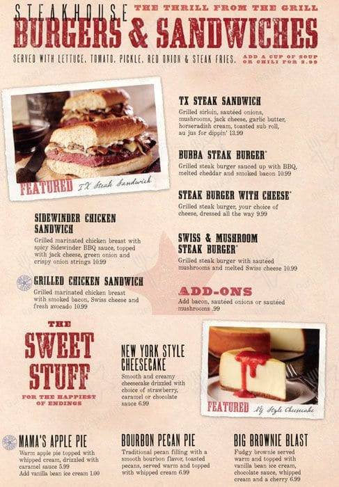 Menu at Lone Star steakhouse, Thornton, 237 E 120th Ave