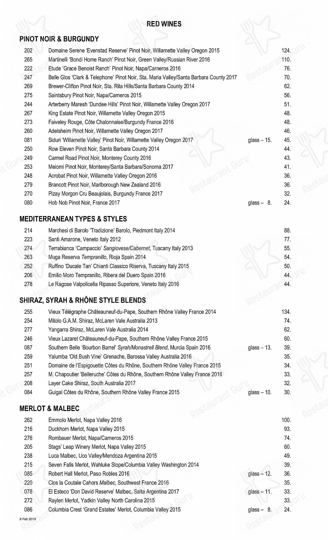 Menu at Ryan's Restaurant, Winston-Salem