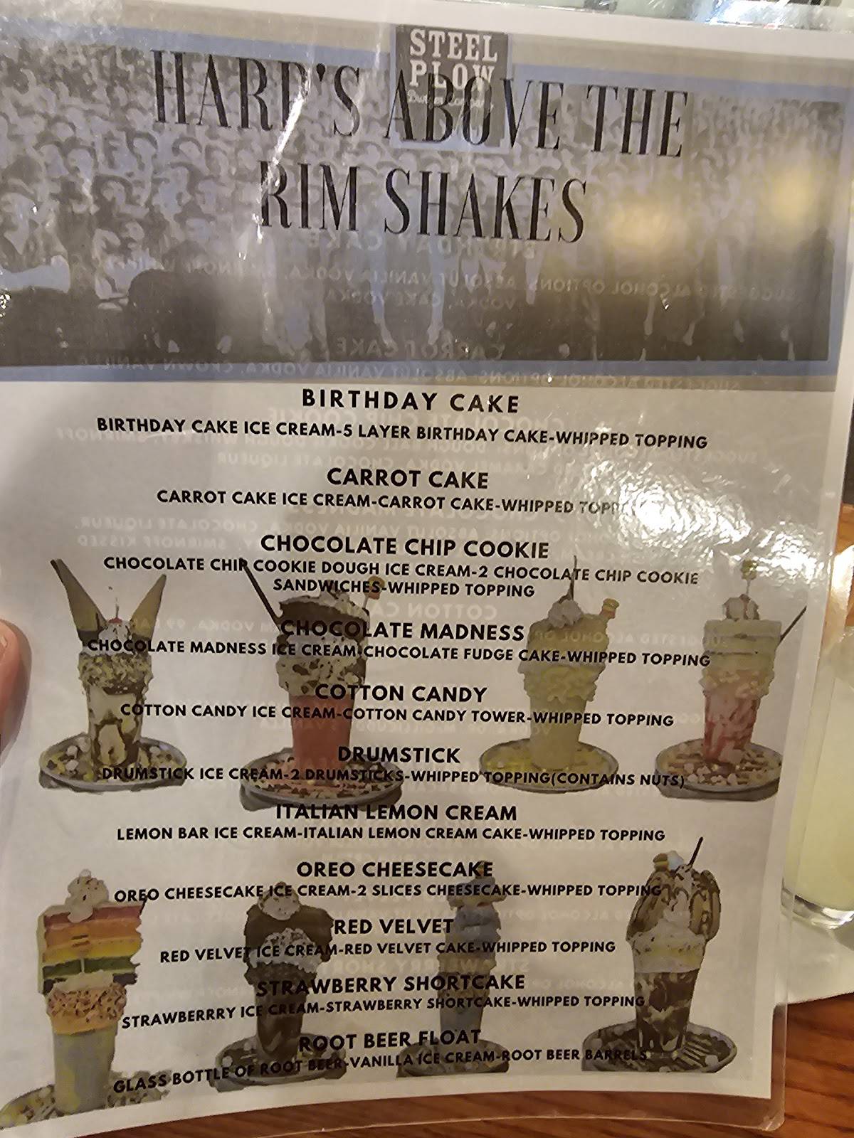 Menu at Steel Plow Burger Company fast food, Moline