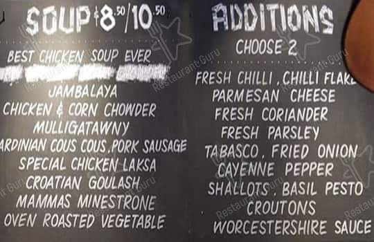 Menu at Stockmarket Kitchen restaurant, Sydney, 7/161 Castlereagh St