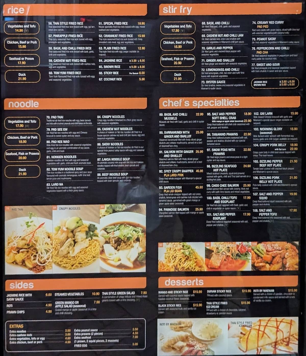 Menu at Maenam Lao & Thai Strathfield restaurant, Strathfield