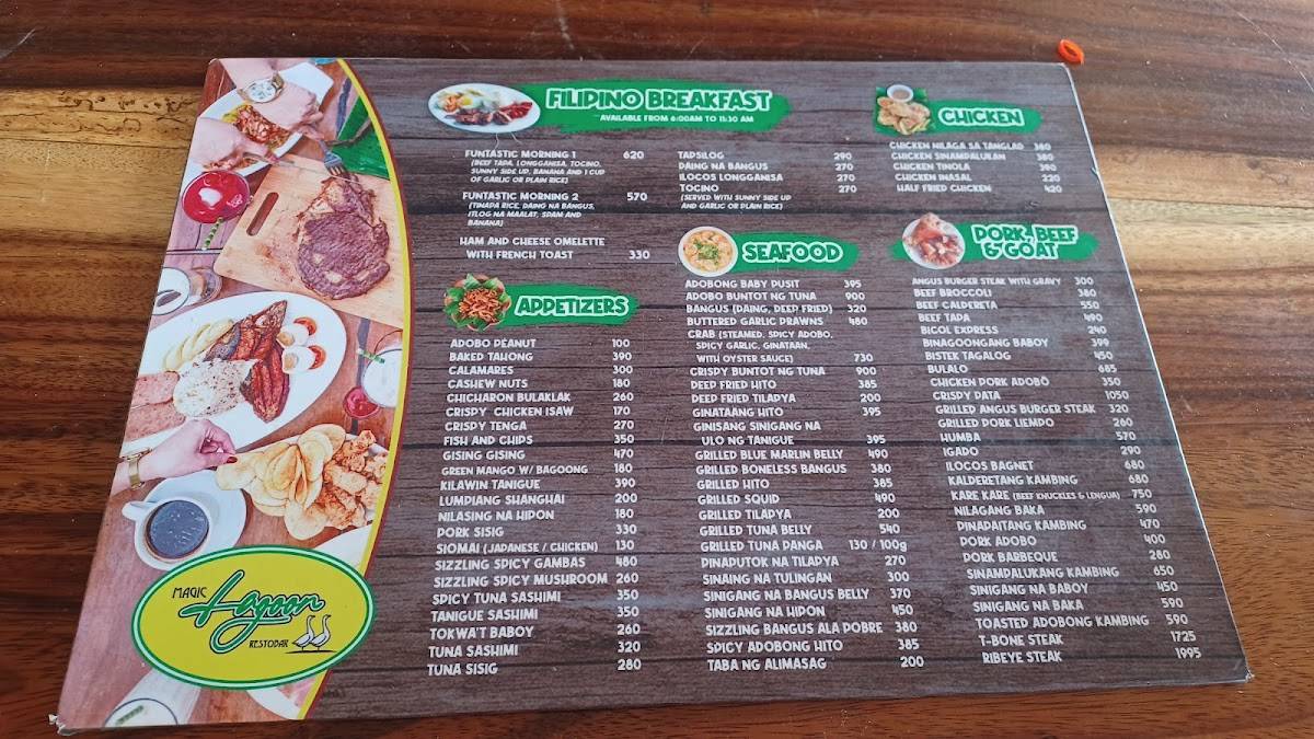 Menu at Magic Lagoon Bar, Subic Bay Freeport Zone, Bldg. 716