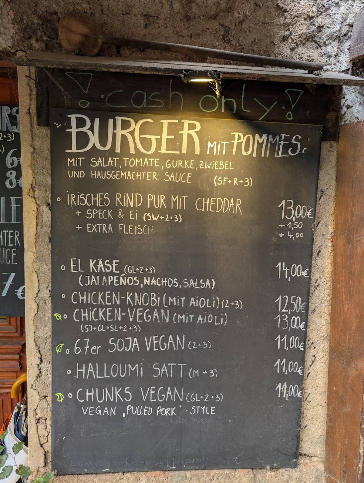 Speisekarte von Substanz Biergarten & Kneipe pub & Bar, Leipzig