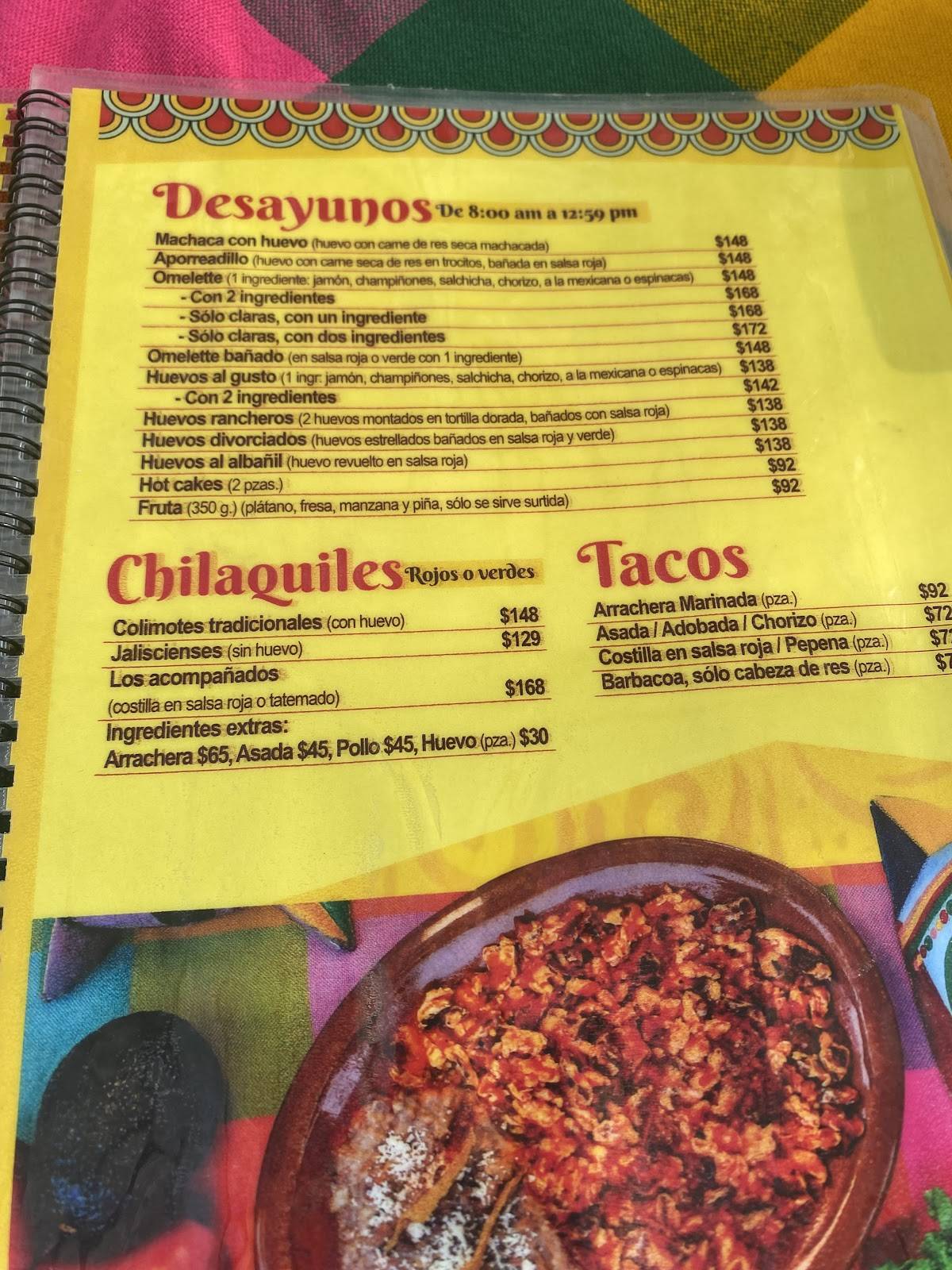 Carta del restaurante La Higuera del Suchitlan, Suchitlán, Gardenia 70