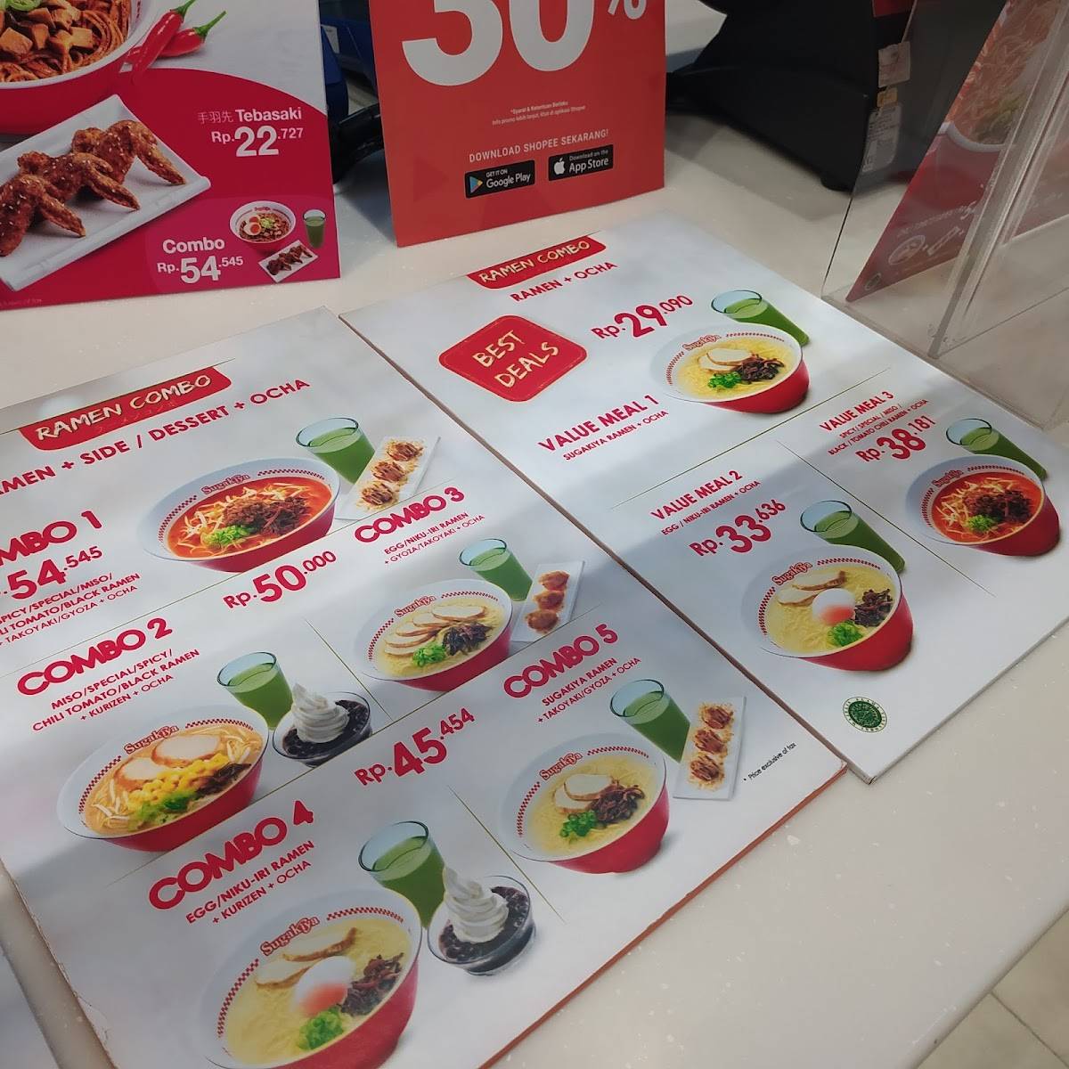 Carta del restaurante Sugakiya Summarecon Mall Serpong, Curug Sangereng