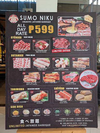 Carta del restaurante Sumo Niku Abreeza, Dávao