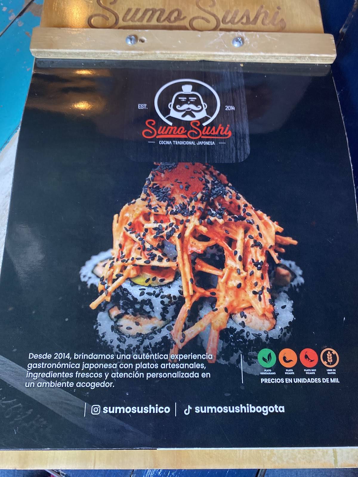 Carta del restaurante Sumo Sushi Zona G, Bogotá