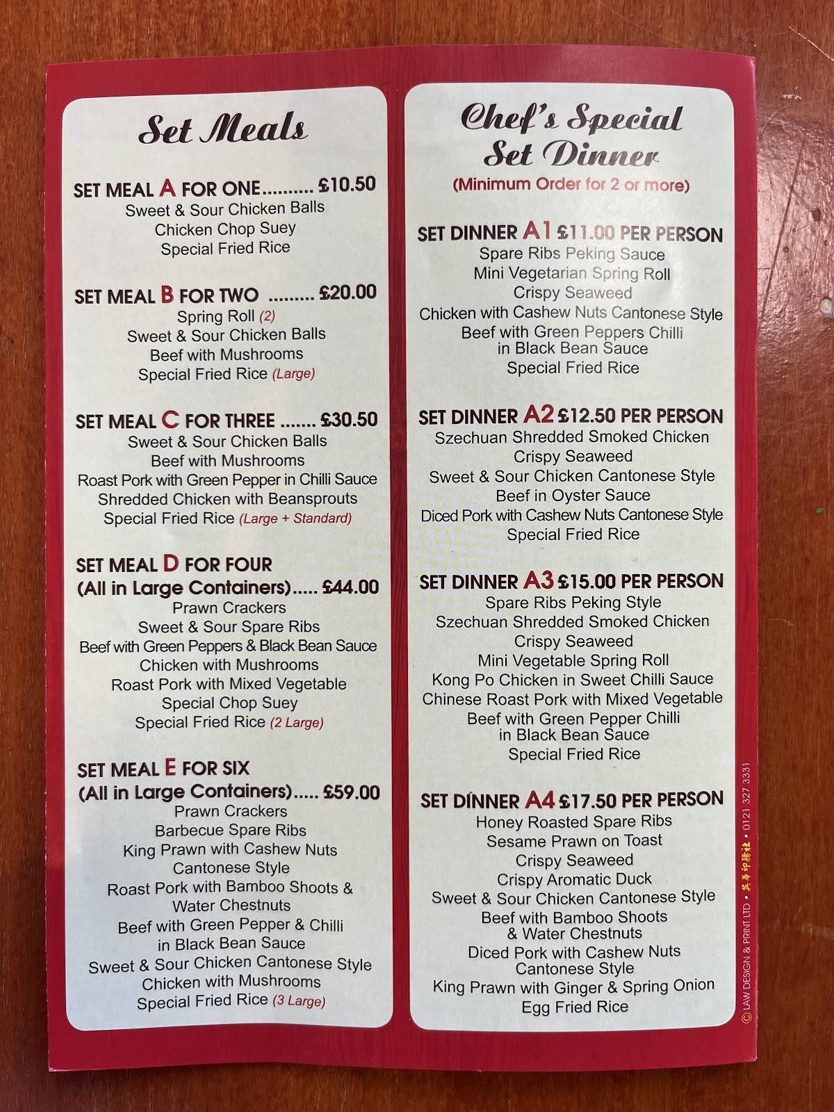 Menu at Sunflower House Takeaway fast food, Dereham