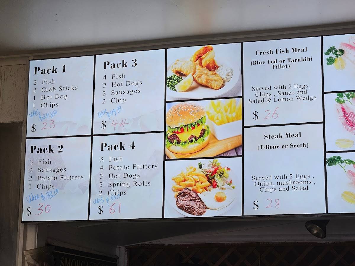 Menu at Sunlong Takeaways fast food, Paraparaumu